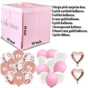 Big Large Huge 19x19x19" Pink Explosion Gift Wrap Box for Birthday-19x19x19" Explosion Box