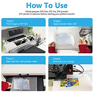 Jecqbor DTF Transfer Film Paper PET Heat Transfer Paper A4 (30sheet), Double-Sided Glossy Clear Pretreat DTF Film for DTF Epson Inkjet Printer, Direct Print On T-Shirts Textile (8.3" x 11.7")