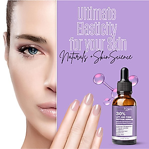 Lift And Firm - 30% Peptide Serum, Matrixyl 3000, Vitamin C & E + Hyaluronic Acid + Aloe Vera, Lifts, Firms & Tightens Skin + Pure Organic Anti-aging Serum (2 Fl Oz)