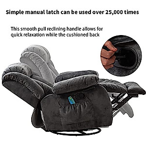 Phoenix Home Rocker Manual Massage and Heat Recliner, Grey