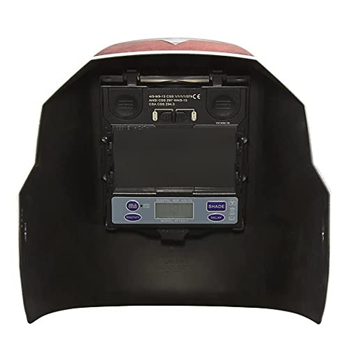 Jackson Safety Premium Auto Darkening Welding Helmet 4/5-13 Shade Range, 1/1/1/1 Optical Clarity, 1/25,000 sec. Response Time, 370 Speed Dial Headgear, Freedom Graphics, Red/White/Blue, 47103
