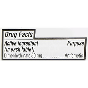 Equate Motion Sickness Relief Tablets, 100 count 50 mg