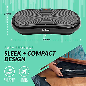 Bluefin Fitness Ultra Slim Power Vibration Plate | Innovational Vibro Shaper | 5 Programs + 180 Levels | Noiseless Home Fitness | Bluetooth Speakers| Easy Storage | Sleek & Compact Design