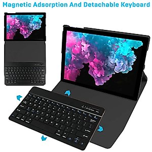Microsoft Surface Pro 7 Case with Keyboard，Keyboard Case for Microsoft Surface Pro 7 (2019/Surface Pro 6 (2018) / Surface Pro 5(2017)/ Surface Pro 4 (2015) 12.3 inch Tablet