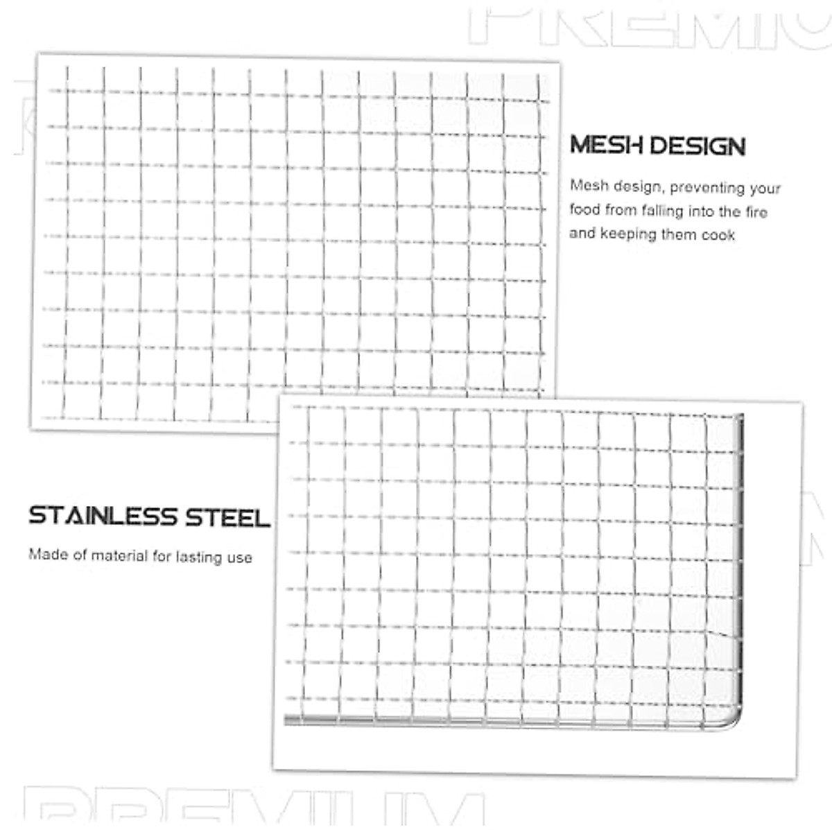 IFANLANDOR 1 Pc Stainless Steel Grill Grilling Grid Roasting Rack Charcoal Grill Grate BBQ Wire mesh Stainless Steel mesh mat Smoker mesh Grate Charcoal BBQ Barbecue Mesh Camping Smoky