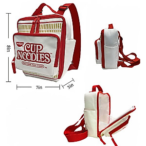 Nissin Cup Noodles Cup Noodles Mini Backpack, Red/White, 7”W x 8”H x 3”D (9607)