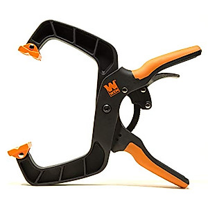 WEN CLH435 Quick-Release Ratcheting Hand Clamps with 4-Inch Jaw Opening and 3-Inch Throat, 2 Pack