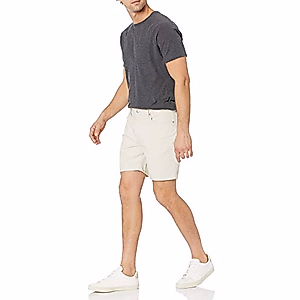 Amazon Essentials Men's Slim-Fit 7" Inseam Stretch 5-Pocket Short, Stone, 36