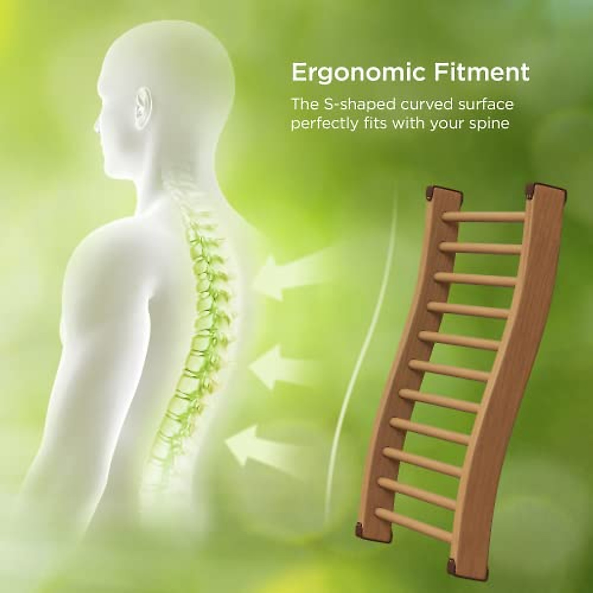 Northwood Sauna Backrest - Handmade from Canadian Red Cedar Wood - Comfortable S-Shape with Anti-Slip Pads