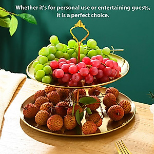 BZVlemon 4 Tier Stainless Steel Cupcake Stand, Gold Metal Serving Tray Cake Holder Cake Stand for Holiday Dessert Table Decorations Birthday Baby Shower Party Wedding (4tier)