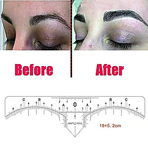 10/50/100 Pcs Disposable Eyebrow Ruler Sticker for Microblading, Adhesive Eyebrow Measurement Ruler, Eyebrow Ruler for Tattoo Makeup - Perfect Eyebrow Makeup Tool (100Pcs)