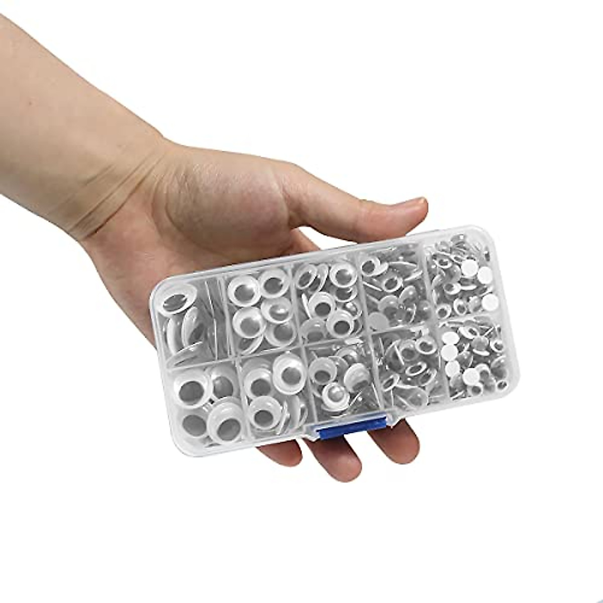 Googly Eyes for Crafts,450 Pcs Black Wiggle Googly Eyes with Self-Adhesive, 6mm 8mm 10 mm 12mm 15mm Mixed Packaging