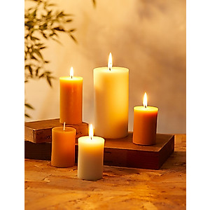 olorvela Beeswax Pillar Candles Set of 2 - Beeswax Candles Clearance Bees Wax Candles for Home Pillar Candles 3x6 inch 100% Pure Wax Candles