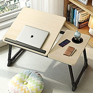 Laptop Desk for Bed,Asltoy Laptop Bed Tray Table,Foldable Lap Desk Stand Notebook Desk Adjustable Laptop Table for Bed Portable Notebook Bed Tray Lap Tablet with Cup Holder