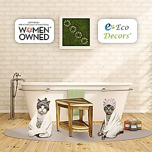 EcoDecors Snazzy Corner Teak Shower Corner Stool 2-Tier Wood Corner Shower Seat Spa Bench with Shelf,18 Inch Corner Stool For Shower in Earthy Teak Finish