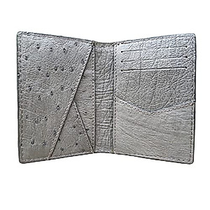 Doubleside Grey Body Ostrich leather skin Credit Cardholder, leather credit cardcase, leather creditcard cover