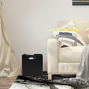 Leendines 4 Packs Collapsible Storage Cube, Plastic Foldable Cube Bins, Black