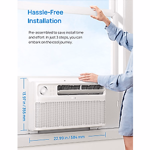 Dreo Inverter Window Air Conditioner, 7500 BTU AC Unit for Room Bedroom, Easy Installation, 42 db Ultra Quiet, ENERGY STAR Certified, 35% Energy Savings, Cools 200-350 sq ft