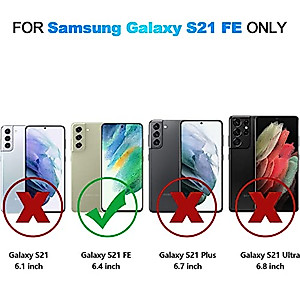 Nvollnoe for Samsung S21 FE Case with Card Holder Dual Layer Heavy Duty Protective Galaxy S21 FE Case Hidden Card Slot Slim Wallet Case for Samsung S21 FE 5G 6.4''(Black)