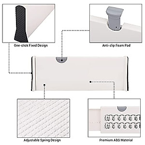 COSICS 6Packs 15-21 Inch Expandable Drawer Organizers with Snap, Plastic Adjustable Drawers Dividers for Clothing, Kitchen Utensils, Dresser Separators for Bedroom, Bathroom, Office, Book Shelf