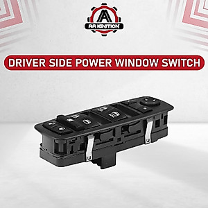 Driver Side Master Power Window Switch, Double Auto Button ONLY - Compatible with Chrysler, Dodge & Jeep, Ram, Grand Caravan, Journey, Liberty - Replaces 4602863AD, 4602870AD, 901-473, 4602863AB
