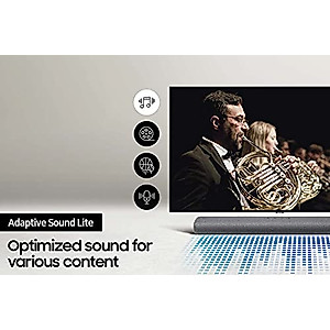 SAMSUNG HW-S50A 3.0ch Soundbar w/ Dolby Atmos, DTS Virtual:X, Built In Center Speaker, Adaptive Sound Lite, Bluetooth Multi Connection, Premium Design, 2021, Deep Gray