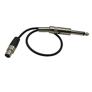 MMNNE 1FT 1/4" TS Male Plug to Mini XLR-Female 3-Pin Cable Connector, Straight Connectors (Black 1FT)