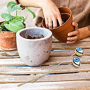 Tuitessine Resin Plant Eyes Stakes Set of 2, Eyeball Garden Plant Accessory, Evil Eye Plant Picks, Indoor Outdoor Plant Pot Decoration, Novelty Gift for Plant Lover, Plant Mom, Plant Lady