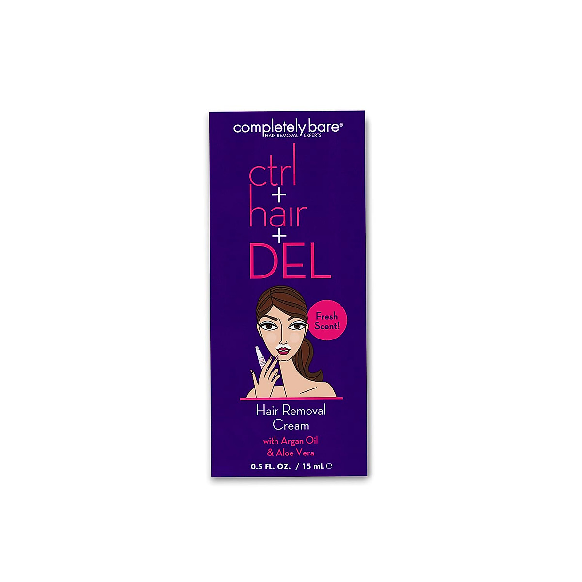 completely bare ctrl+hair+DEL Targeted Hair Removal Cream - Moisturizing Argan Oil & Aloe Vera