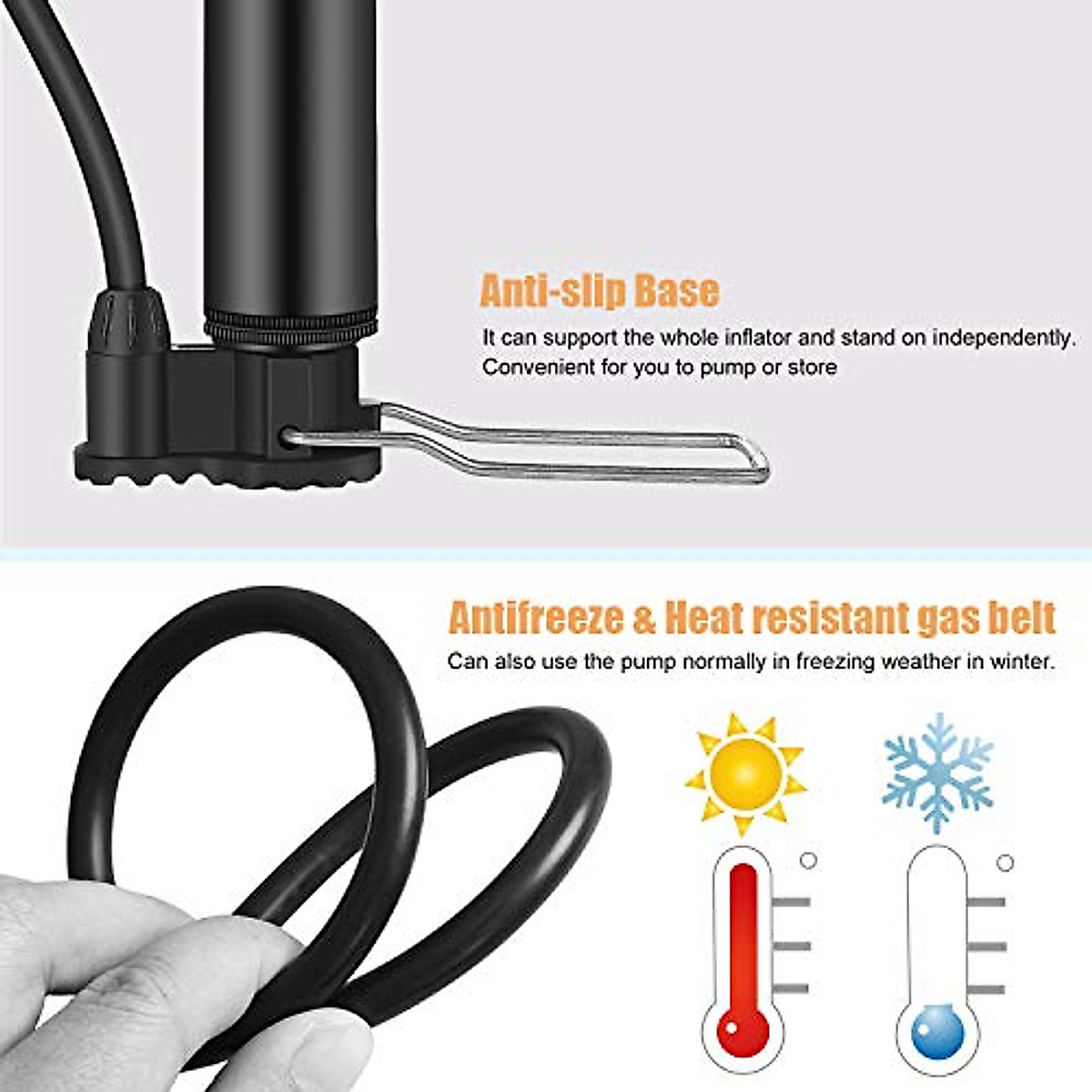 Floor Pump,[120PSI] Diyife Mini Bike Pump, Portable Bicycle Air Pump Bike Hand Pump for Road, Mountain BMX Bike Automatically Fit Presta Schrader with 1 Ball Needle Motorboat Valve