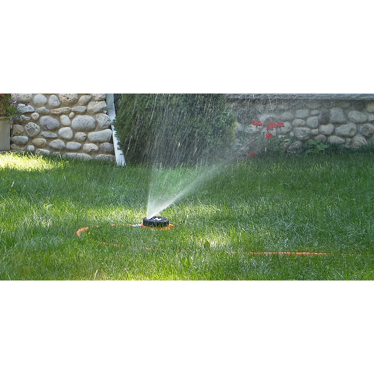 Dramm Metal Base, Green 15024 ColorStorm 9-Pattern Turret Sprinkler with Heavy-Duty Meta