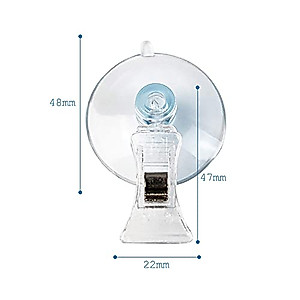 AUEAR, 12 Pack 48mm Suction Cup Clip Fish Seaweed Clip Veggie Feed Holder for Office Home Display Business Cards Holder Aquarium Shower