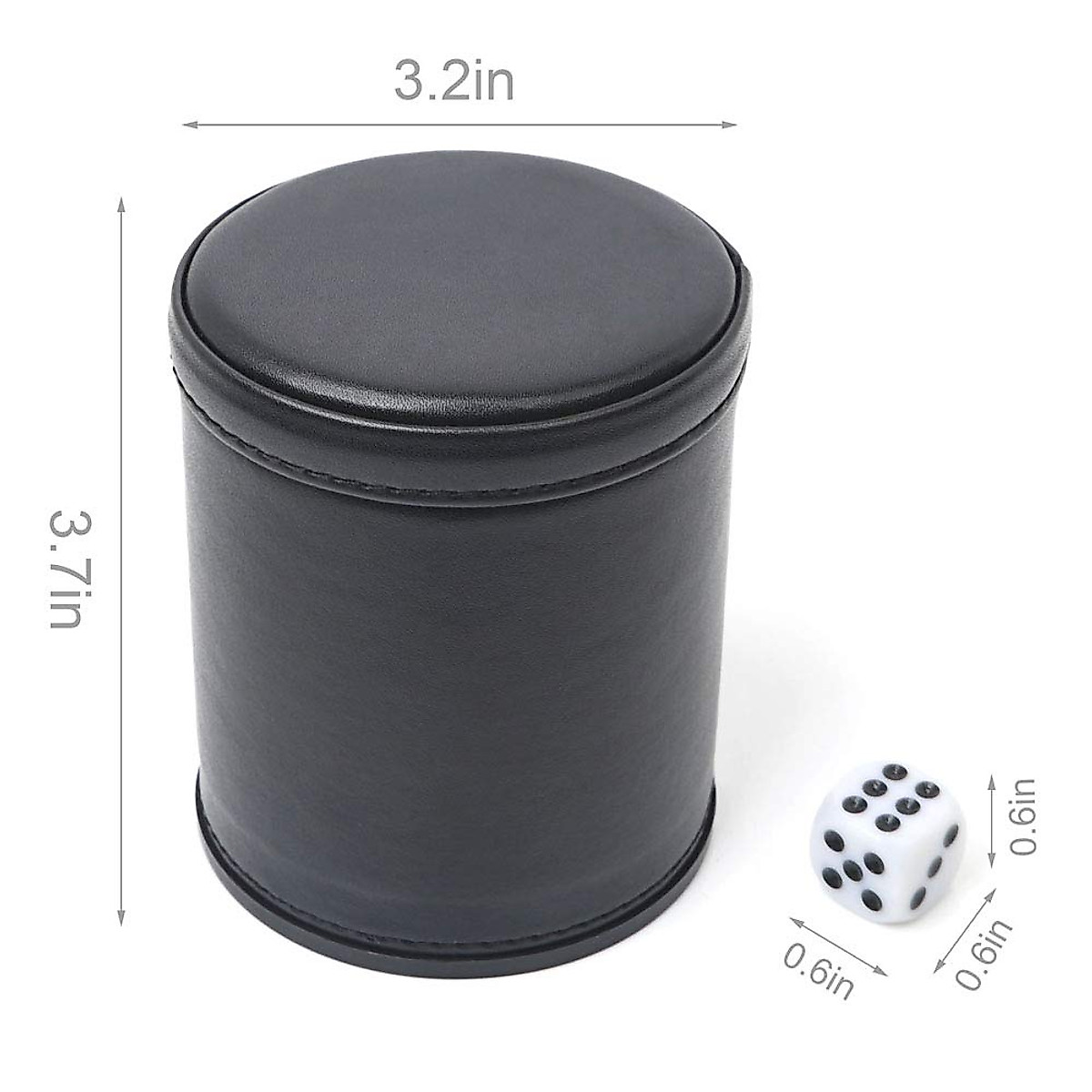 TUZAMA Felt Lined Professional Dice Cup - with 6 Dice Quiet for Yahtzee Game