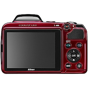 Nikon COOLPIX L810 16.1 MP 3.0-inch LCD Digital Camera - Red - (Renewed)