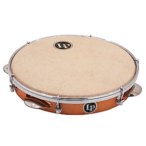 Latin Percussion LP RIO 10 inch Tunable Wood Pandeiro with Natural Head LP3010N,White