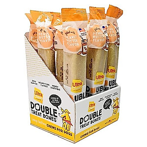 Ultra Chewy Naturals Dog Treats Bone Made in USA Highly Digestible Irresistible Flavors Special Box with Individual Packages (Peanut Butter, 12 Count)
