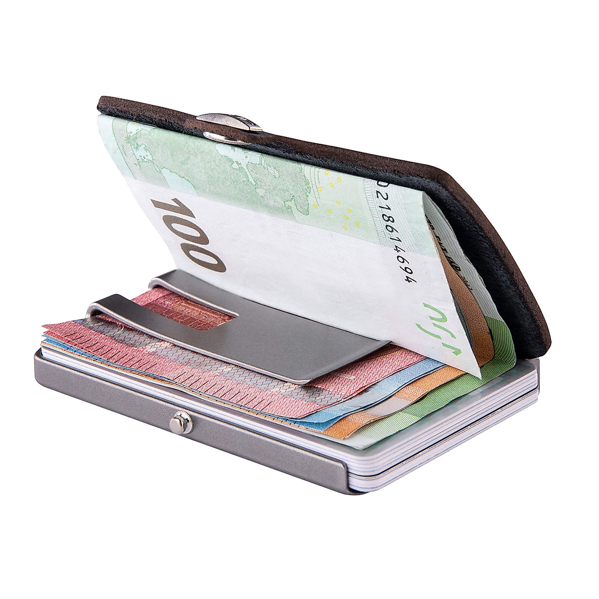 I-CLIP Original Silver Merica Urban Grey, wallet, money bag, purse, credit card case, credit card holder