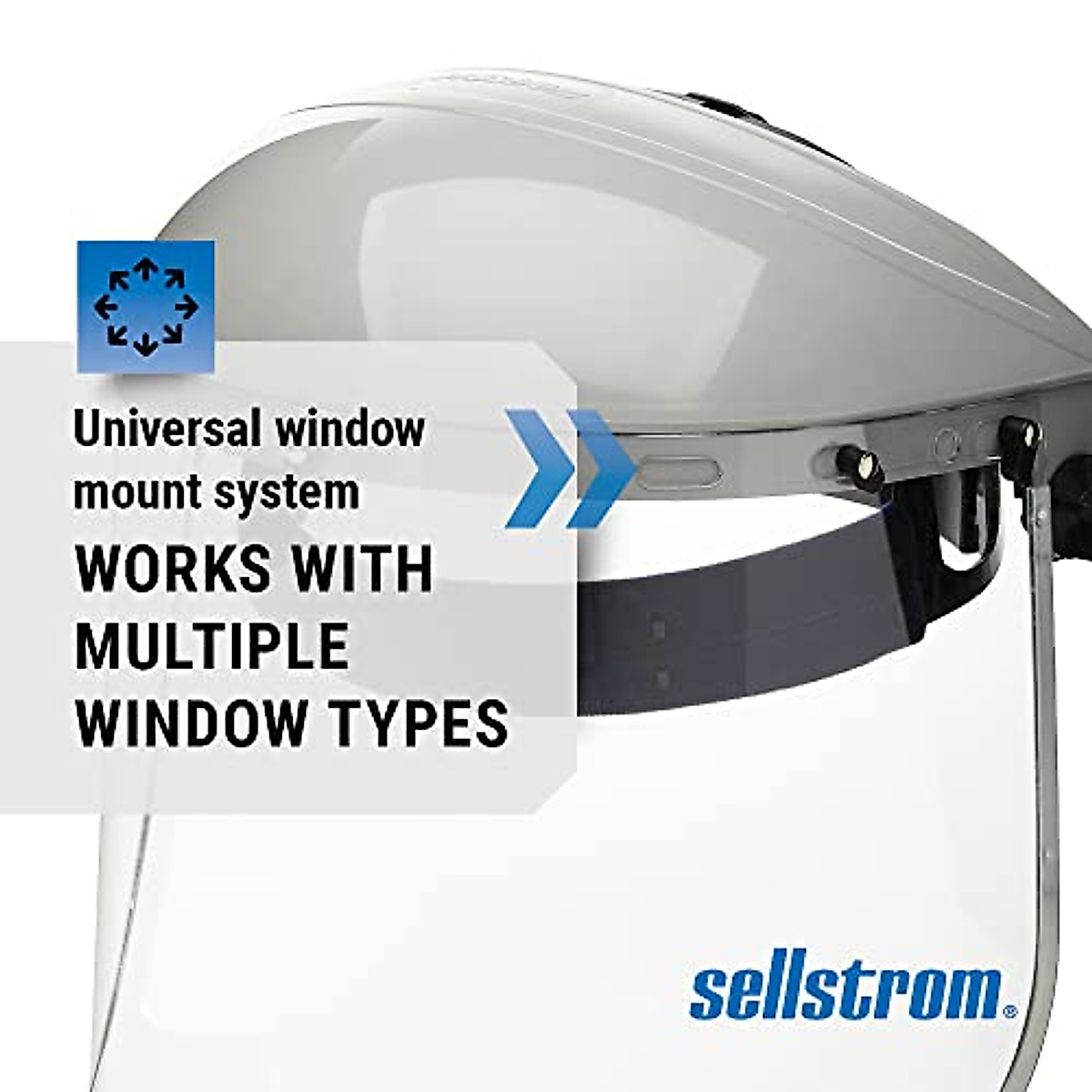 Sellstrom Advantage Series Face Shield - Clear Window with Aluminum Binding - Comfortable Ratcheting Headgear, ANSI Z87.1+ (S30110)