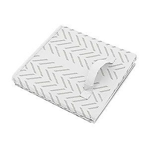 Sweet Jojo Designs Grey Chevron Arrow Foldable Fabric Storage Cube Bins Boxes Organizer Toys Kids Baby Childrens - Set of 2 - Gray and White Geometric Construction Truck Tire Print