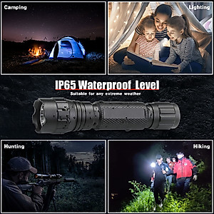 COOGEO Tactical Flashlights 1200 Lumens LED Weapon Light with Picatinny Mount, Super Bright Light Included Rechargeable Batteries Switch for Self Defense, Hunting, Camping, Hiking