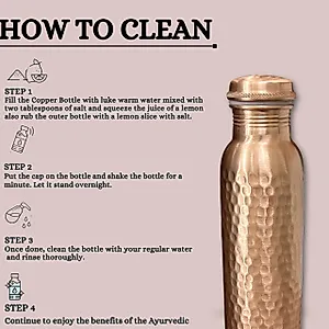 BLIXIFY Copper Water Bottle (34oz/1000ml) Handcrafted Ayurvedic 100% Pure Copper Water Bottle for Drinking | Heavy Duty, Leak-proof & Lab-Tested | Perfect for Everyday Use, Gifting, Travel