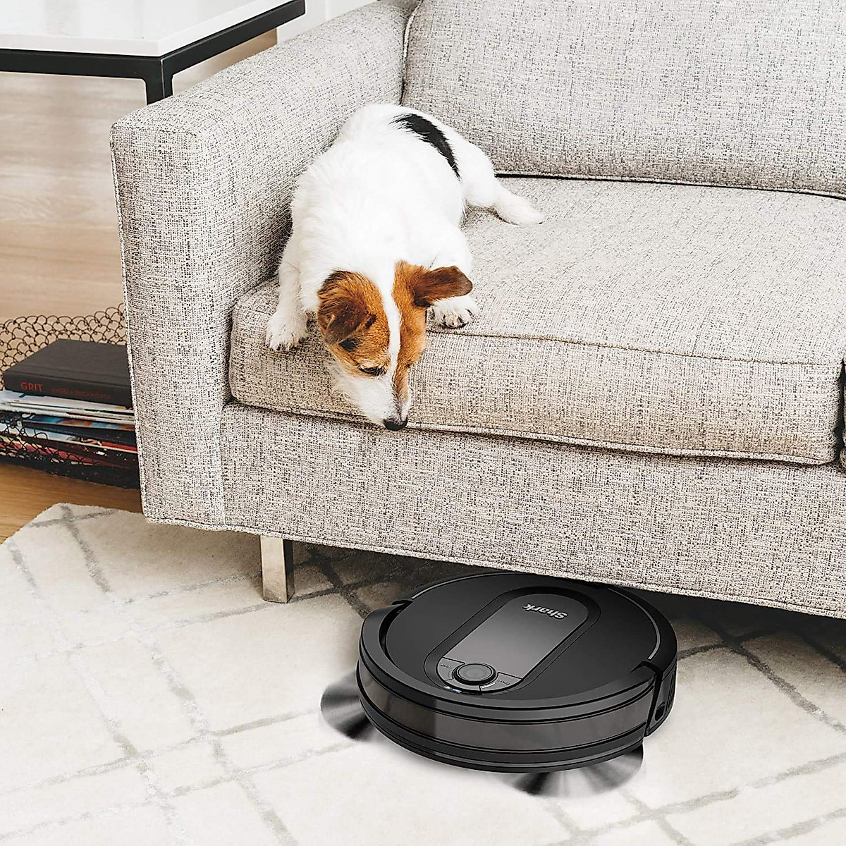 Shark RV1001AE IQ Robot Self-Empty XL, Robot Vacuum with IQ Navigation, Home Mapping, Self-Cleaning Brushroll, Wi-Fi Connected, Works with Alexa, Black