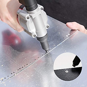 500pcs 3/16" x 3/8" Aluminum Blind Rivets, Self-Plugging Open End Type Pop Rivet with Steel Mandrel, Large Flange Blind Rivets for Sheet Metal, Automotive, Railway, Duct Work, Rivet Gun