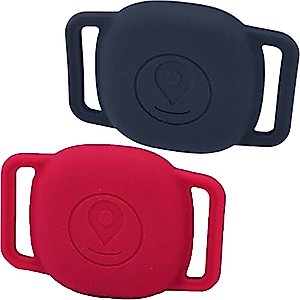 Lofekea Sillicone Case for Galaxy SmartTag, 2 Pack Samsung Smarttag+Plus Finder Tracker Holder for Dog Pet Collar, Secure Holder for Kids(Red and Black)