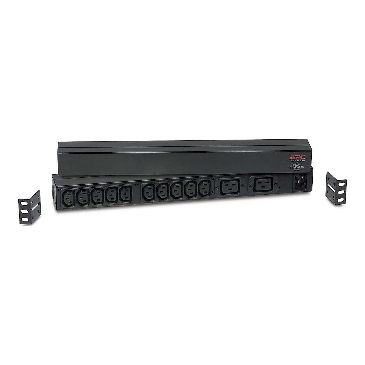 APC Rack Mount PDU, Basic 120V-240V/16A, (12) Outlets, 1U Horizontal Rackmount (AP9559) Black