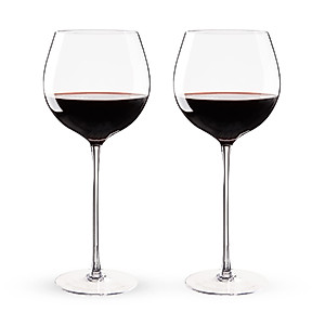 Twine Linger Crystal Wine Glasses Set of 2-20oz Stemmed Red Wine Glasses, Wine Gifts for Wine Lovers & Special Occasions