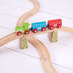 Bigjigs Rail High Level Blocks (Pack of 6) - Other Major Wooden Rail Brands are Compatible