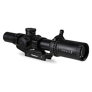 TRUGLO Omnia Tactical Hunting Shooting Durable Fogproof Shock Resistant 30mm One-Piece Aluminum Tube Illuminated All Purpose Tactical Reticle Riflescope | Flip-Up Lens Cap Included | 8 1-8X24 30MM