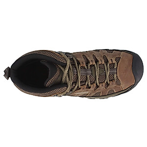 KEEN Men's Targhee Vent Mid Height Breathable Hiking Boots, Olivia/Bungee Cord, 12