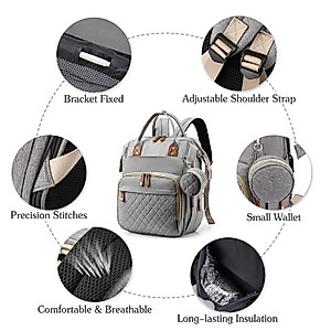 PORRASSO Baby Diaper Backpack Changing Bag Mummy Nappy Daypack with USB Changing Mat Large Rucksack for Travel Shopping Camping Pink